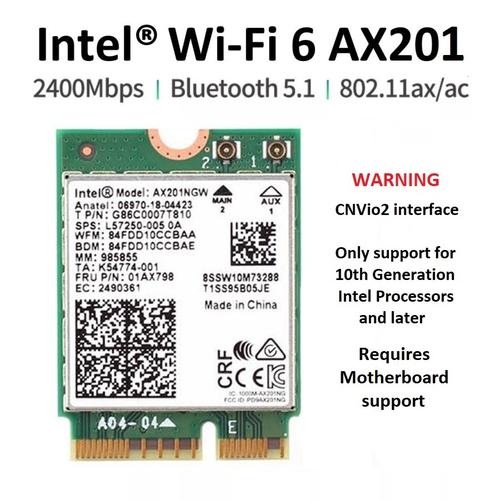 Jual Intel WiFi 6 AX201 Wireless Card Bluetooth 5 AX M 2 NGFF AX201NGW Jual Intel WiFi 6 AX201 Wireless Card Bluetooth 5 AX M 2 NGFF AX201NGW