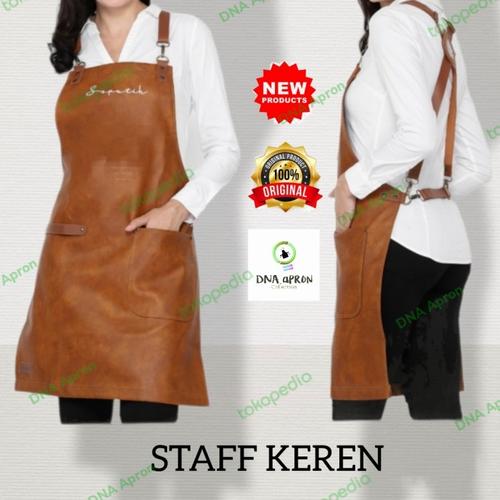 Jual FULL SYNTHETIC LEATHER APRON PREMIUM FOR BARISTA CELEMEK KULIT ...