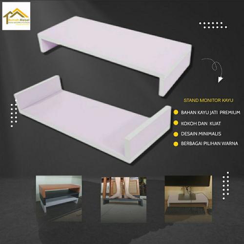 Jual Meja Stand Monitor Kayu Dudukan Komputer Alas Laptop Kayu - Putih ...