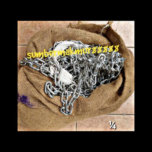Jual Rantai Besi Galvanis 6mm 1/4 inch / Rantai Galvanized Steel Chain ...