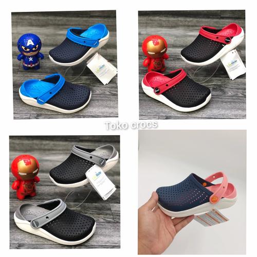Jual Sendal Crocs Anak anak Literide / Crocs Anak literide - Abu hitam ...