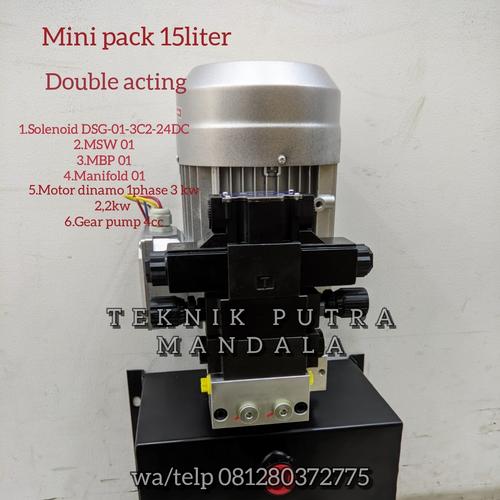 Jual Unit mini powerpack 15liter 24volt 1phase 3HP 2,2KW JAGUAR 210bar ...