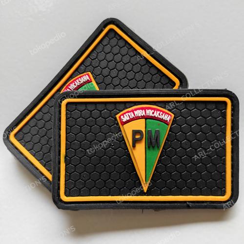 Promo patch rubber logo PM polisi militer dasar hitam/rubber patch tni ...
