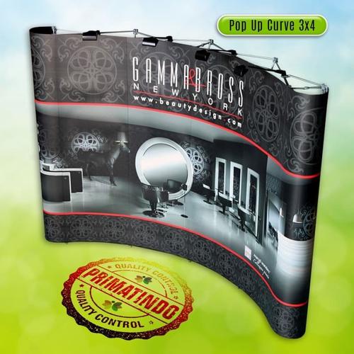 Jual Portable Backdrop, Backwall, Pop up Display 3x4 Curve Include ...