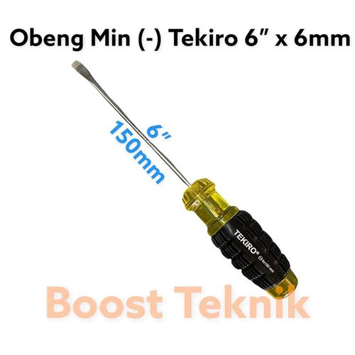 Jual Obeng Tekiro 4" dan 6" Plus(+) dan Min (-) - (-) 6" x 6mm ...