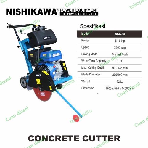 Jual mesin potong aspal concentrate Cutter Nishikawa NCC 18 + mesin ...