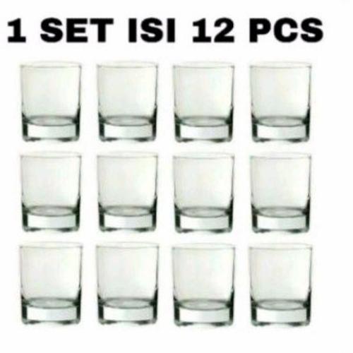Jual 1 Set Gelas sloki isi 12 pcs/Gelas Kaca Mini/ Glass Sloki ...