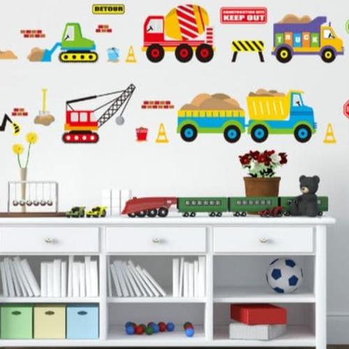 Jual Wall sticker alat berat kontruksi dekorasi stiker dinding kamar ...