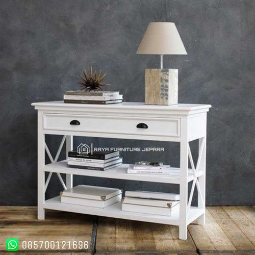 Jual MEJA KONSUL PUTIH MINIMALIS KAYU MAHONI CONSOLE TABLE MODERN - Kab ...