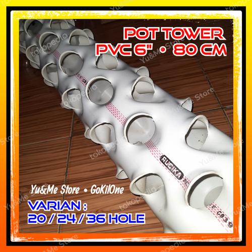 Jual POT TOWER PVC 6" 80 CM VERTIKAL GARDEN HIDROPONIK - RUCIKA 6"/80CM ...