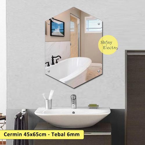 Jual Cermin 45x65cm Tebal 6mm Kaca Make Up / Wastafel Kamar Mandi ...