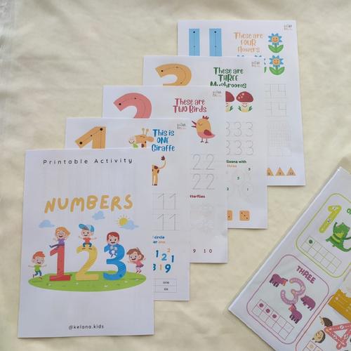 Jual 20 Lembar Kerja Belajar Angka Anak PAUD TK Worksheet Numbers ...