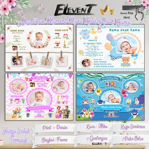 Jual Frame Pigura Bingkai Foto Biodata Bayi / Anak / Baby Custom 10R ...