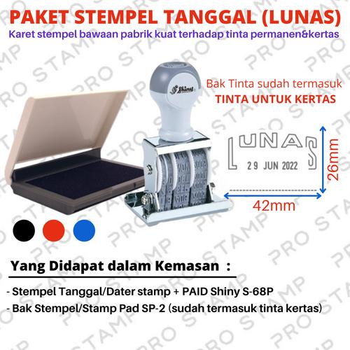 Jual Paket Stempel Tanggal Manual/Dater Stamp + LUNAS Shiny S-68P ...