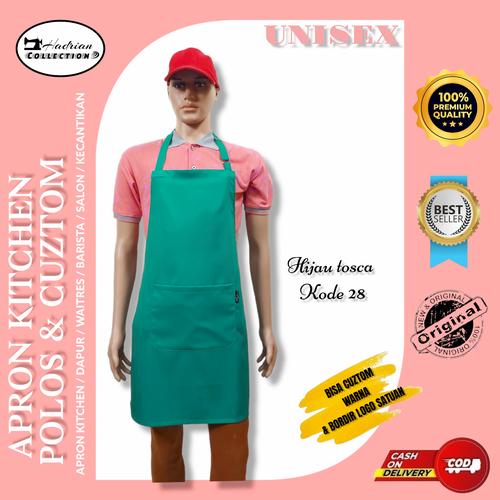 Jual Celemek Apron Masak Dapur - Drill Premium - Hijau Tosca - CATAT ...