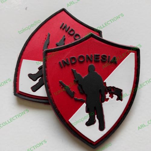 Jual patch rubber logo indonesia prisai merah putih/rubber patch tni ...