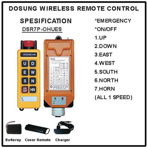 Jual Dosung Wireless Remote Control Hoist Crane 7P (horn) Single Speed ...