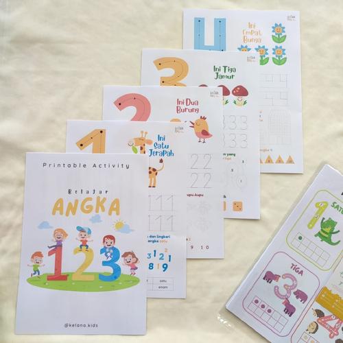 Jual 20 Lembar Kerja Belajar Angka Anak PAUD TK Worksheet Numbers ...