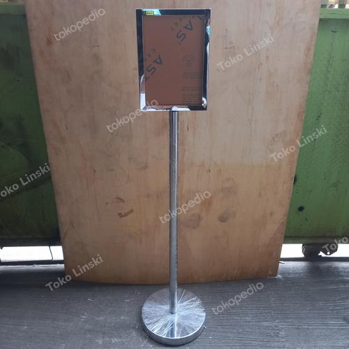Jual Sign Stand Stainless Signage Standing Sign Frame display A4 ...