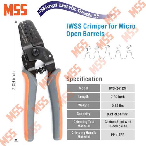 Jual IWISS IWS-2412M Tang Crimping Terminals JAM,MOLEX,TYCO, JST AWG24-12 - Kota Surabaya - MEGA ...