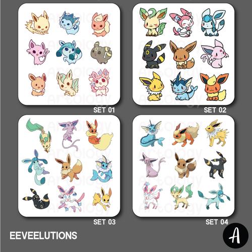 Jual Sticker Set Eevee Pokemon Eeveelution Stiker Planner DIY Jurnal ...
