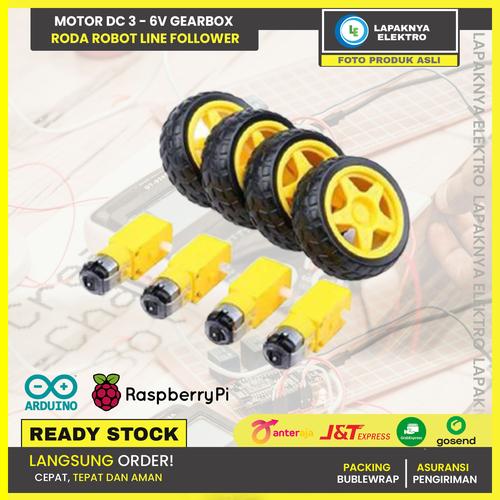 Jual Motor DC 3 - 6V Gearbox Roda Mobil Robot Line Follower - Kab ...