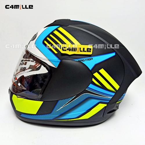 Jual HELM INK CL MAX LTD #3 MATT BLACK LIGHT BLUE YELLOW FULL FACE - L ...