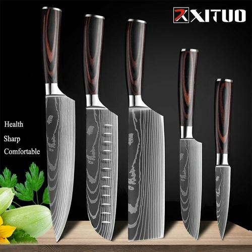 Jual 1 Satu Paket Pisau Dapur Chef Knife Set Pisau Tajam Jepang Anti ...