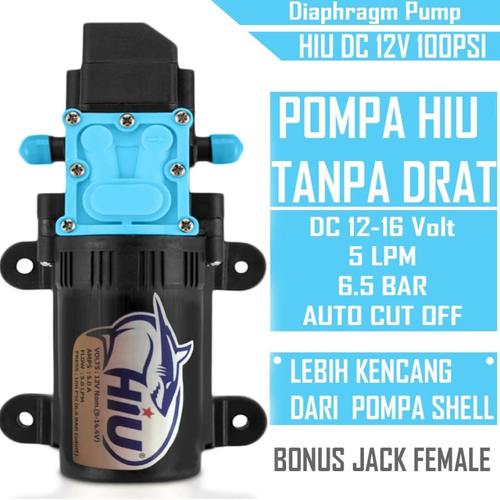 Jual Pompa DC 12v Hiu Single 5 LPM tekanan tinggi auto cut off - HIU ...