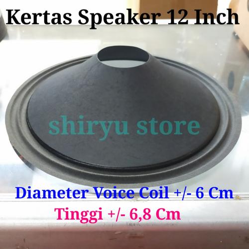 Jual Cone Paper Conus Daun Kertas Speaker 12 Inch Inci Coil 6 Cm 60Mm ...