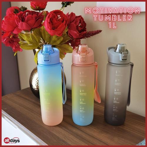 Jual Alldays Botol Air Minum Motivasi Gradasi Penanda Waktu 1 Liter ...