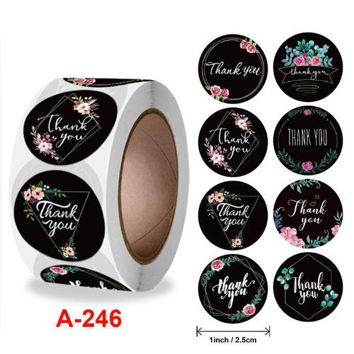 Jual Sticker thank you/ stiker terimakasih/ sticker roll/ 1 roll 500 ...