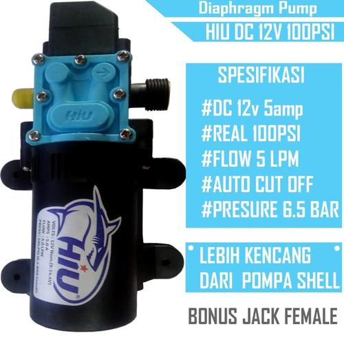 Jual Pompa DC 12v Hiu Single 5 LPM tekanan tinggi auto cut off - HIU ...