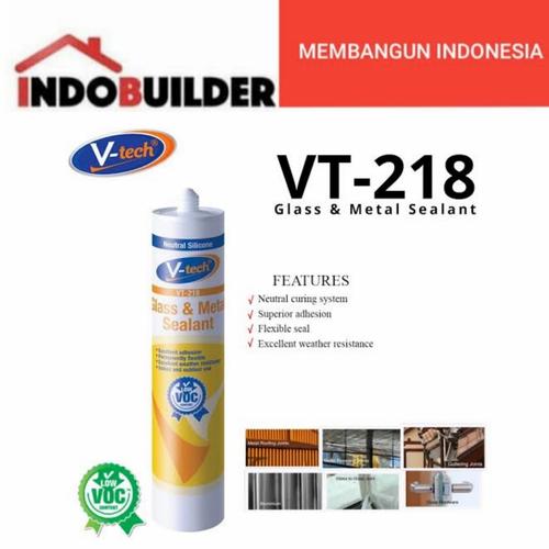 Jual VTECH VT 218 GLASS AND METAL SEALANT NETRAL / LEM SILICONE 270 ML ...