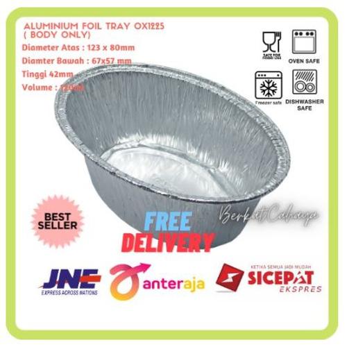 Jual ALUMINIUM FOIL TRAY OX 1225 + TUTUP / ALUMINIUM FOIL CUP - READY ...