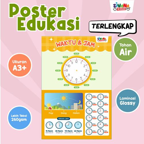 Jual POSTER EDUKASI ANAK MENGENAL WAKTU DAN JAM UNTUK PENGETAHUAN PAUD ...