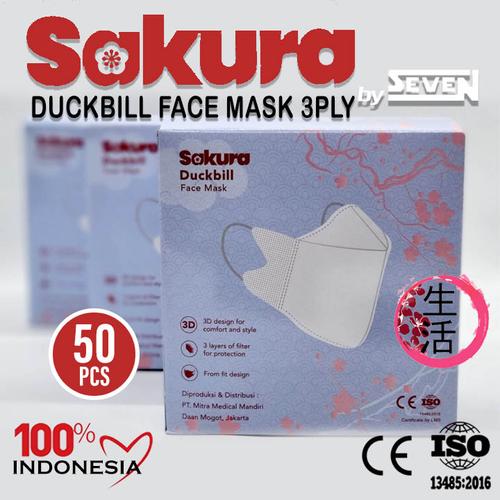 Jual Masker Duckbill Sakura 3ply isi 50pcs - Sakura Putih - Jakarta ...