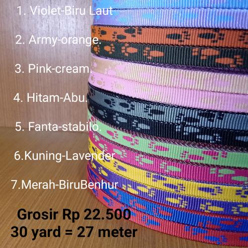 Jual Tali webbing motif 1cm (27meter) - Kuning-Lavender - Kota Bandung ...
