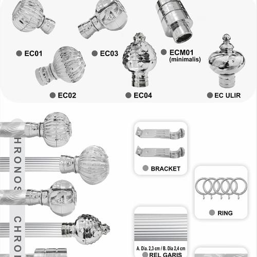 Jual Rel | Tiang | Besi Bulat Garis Gorden Ukuran 50 cm - Cokelat, 100 ...