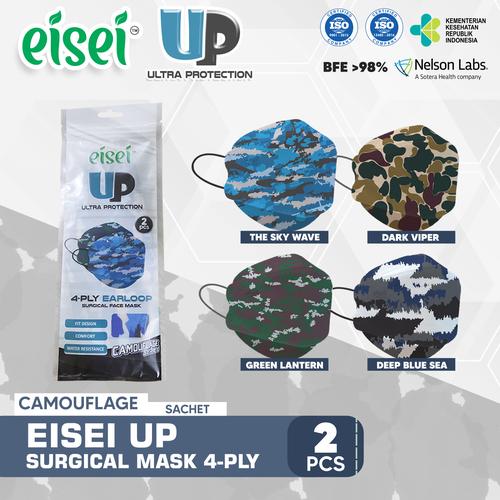 Jual EISEI UP Camouflage Masker Medis - Ecer 1 Pack x 2 Mask - Dark ...