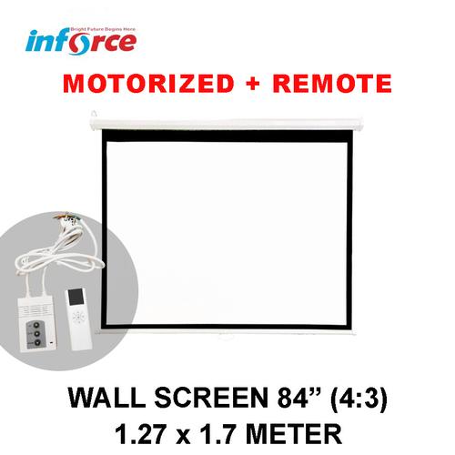 Promo Wall Screen Projector Motorized + Remote 84 4:3 / Layar Inforce ...