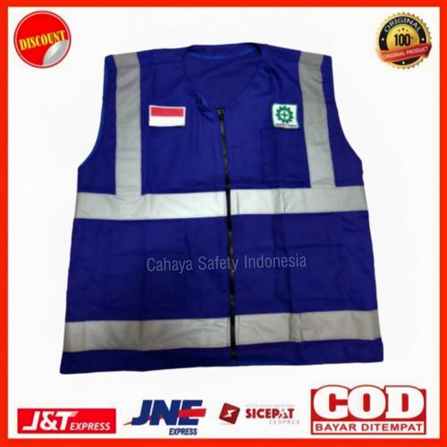 Jual Rompi proyek / Rompi Safety / Rompi Drill Logo K3 + Bendera Biru ...