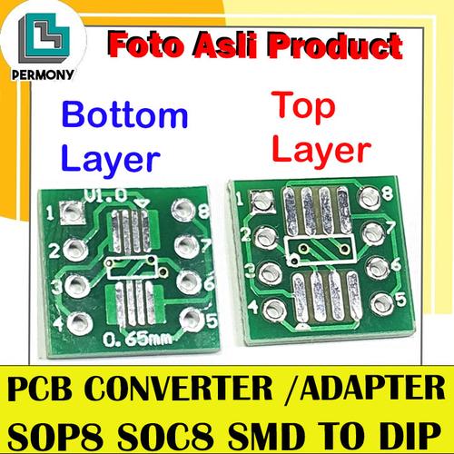 Jual SOP8 SO8 SOIC8 to DIP8 PCB Conveter Adapter Board socket soket ...