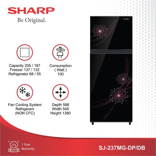 Promo SHARP | SJ-237MG-DP/DB Kulkas 2 pintu Shine Magneglass Cicil 0% ...