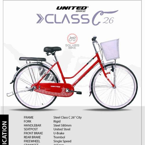 Jual Sepeda Keranjang Dewasa UNITED CLASS C 26 Inch City Bike Mini New ...