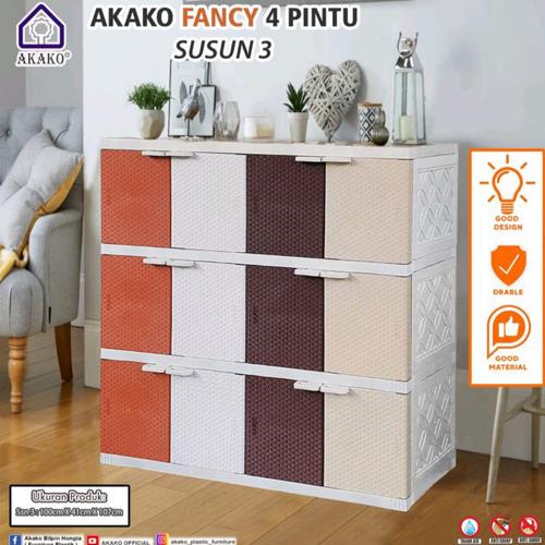 Jual lemari bupet 3 susun rak plastik akako model luxury - susun 2 ...