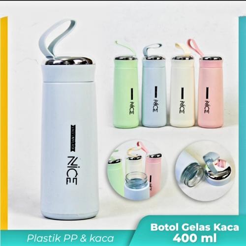 Jual botol lucu botol kaca botol minum anak botol murah - cream ...