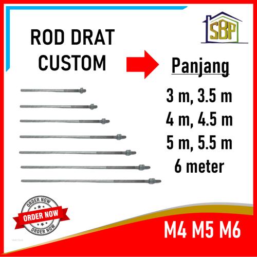 Jual Rod Rot Drat Hanger M4 M5 M6 Panjang 3 3,5 4 4,5 5 5,5 6 Meter ...