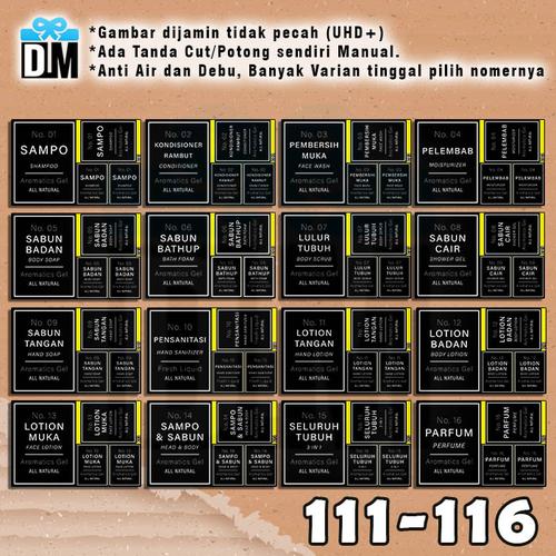 Jual Sticker Stiker Label Botol Sabun Kamar Mandi Black White 101-116 ...