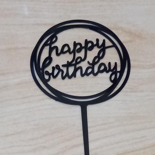 Jual Cake Topper Happy Birthday warna - Hitam, bulat love - Jakarta ...